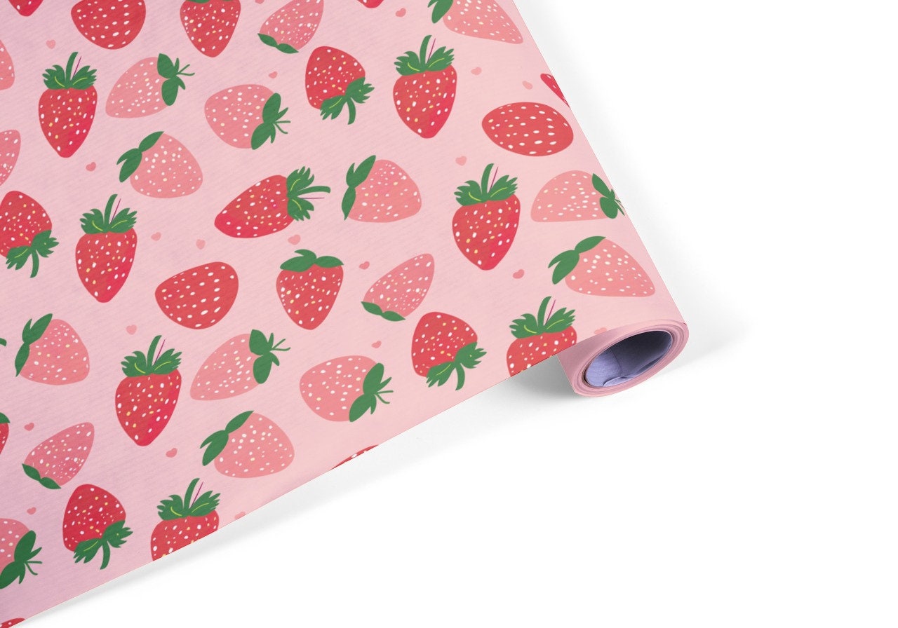 Cute Strawberry Digital Paper, Seamless Pattern, Fruit Pattern, Funny ...