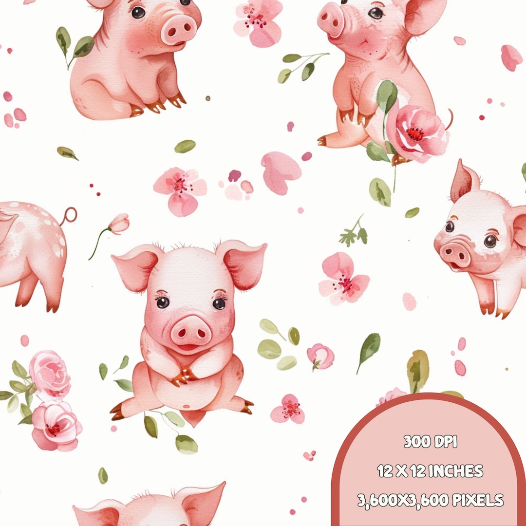 Cute Pigs Seamless | Seamless Patterns | Instant Download | Printable ...