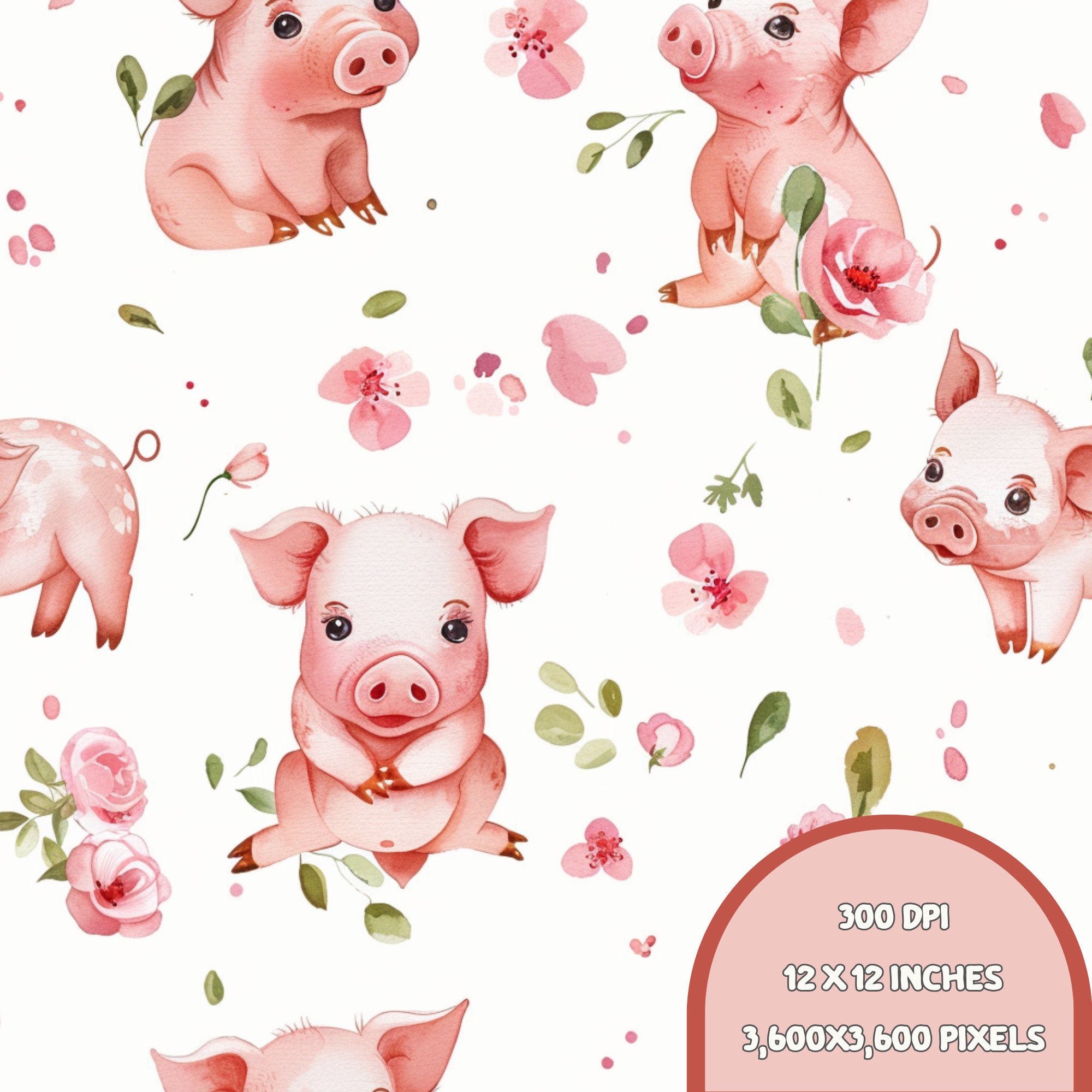 Cute Pigs Seamless | Seamless Patterns | Instant Download | Printable ...