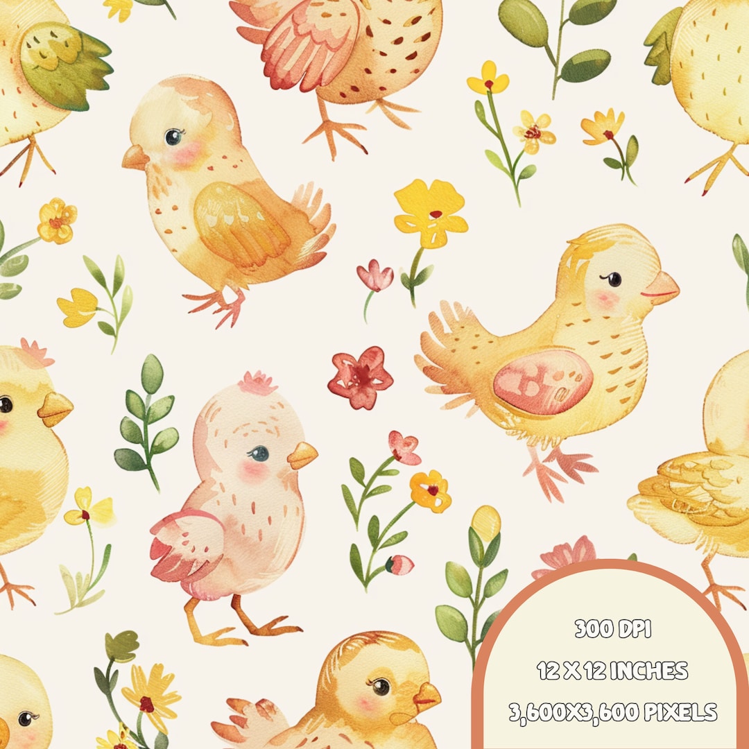 Cute Chicken Seamless | Seamless Patterns | Instant Download ...