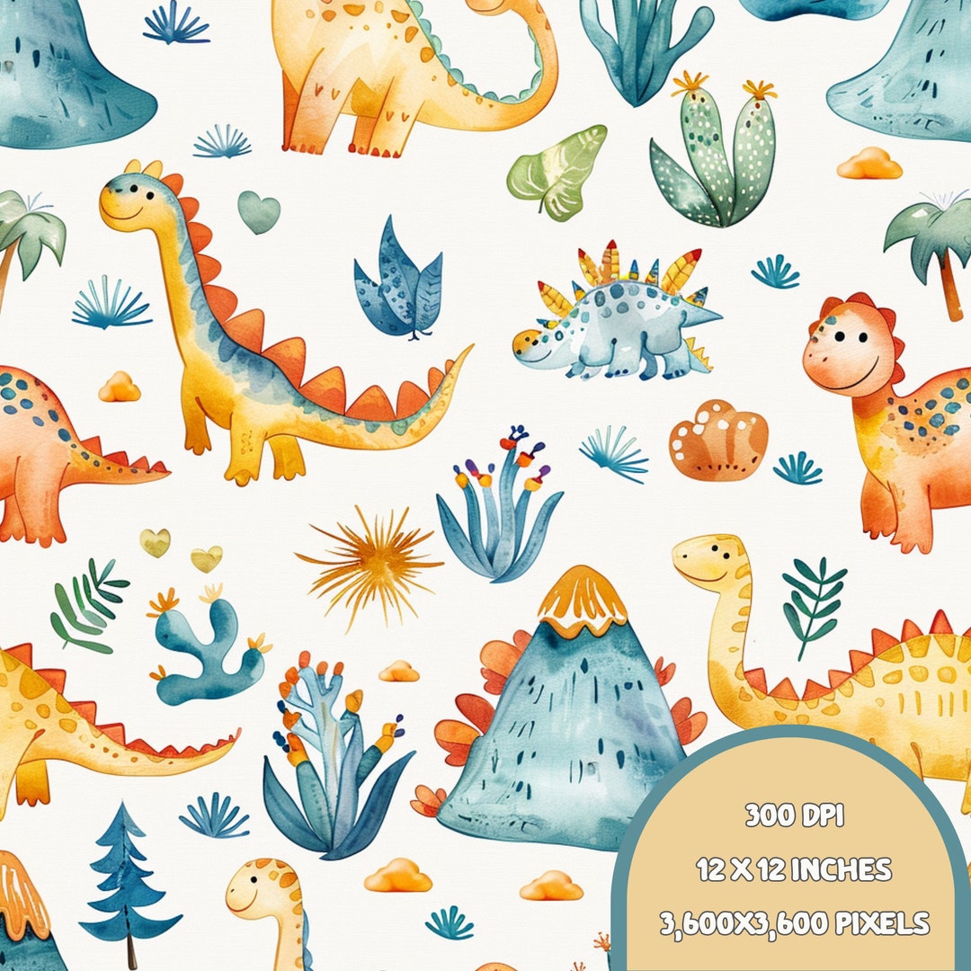 Dinosaur Seamless Pattern Prehistoric Seamless File Neutral Dinosaur ...