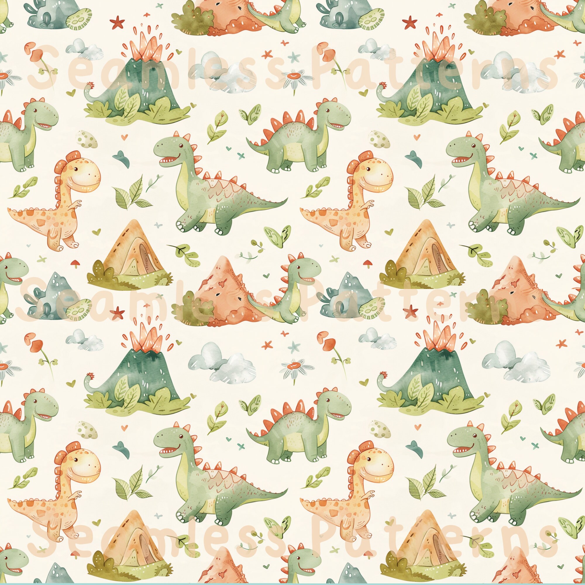 Dinosaur Seamless Pattern Prehistoric Seamless File Neutral Dinosaur ...