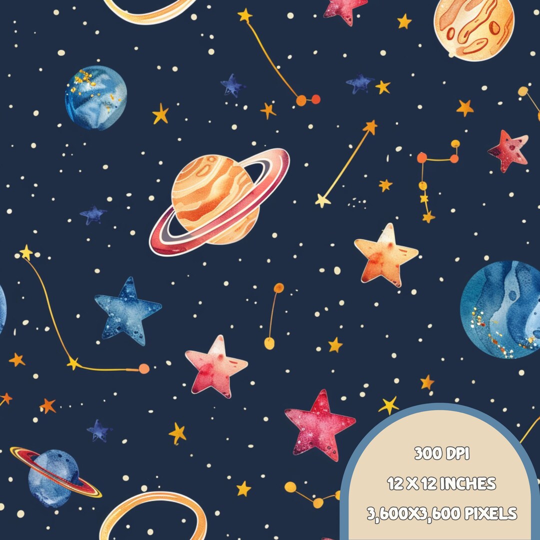Galaxy Seamless Patterns | Instant Download | Printable Digital Paper ...