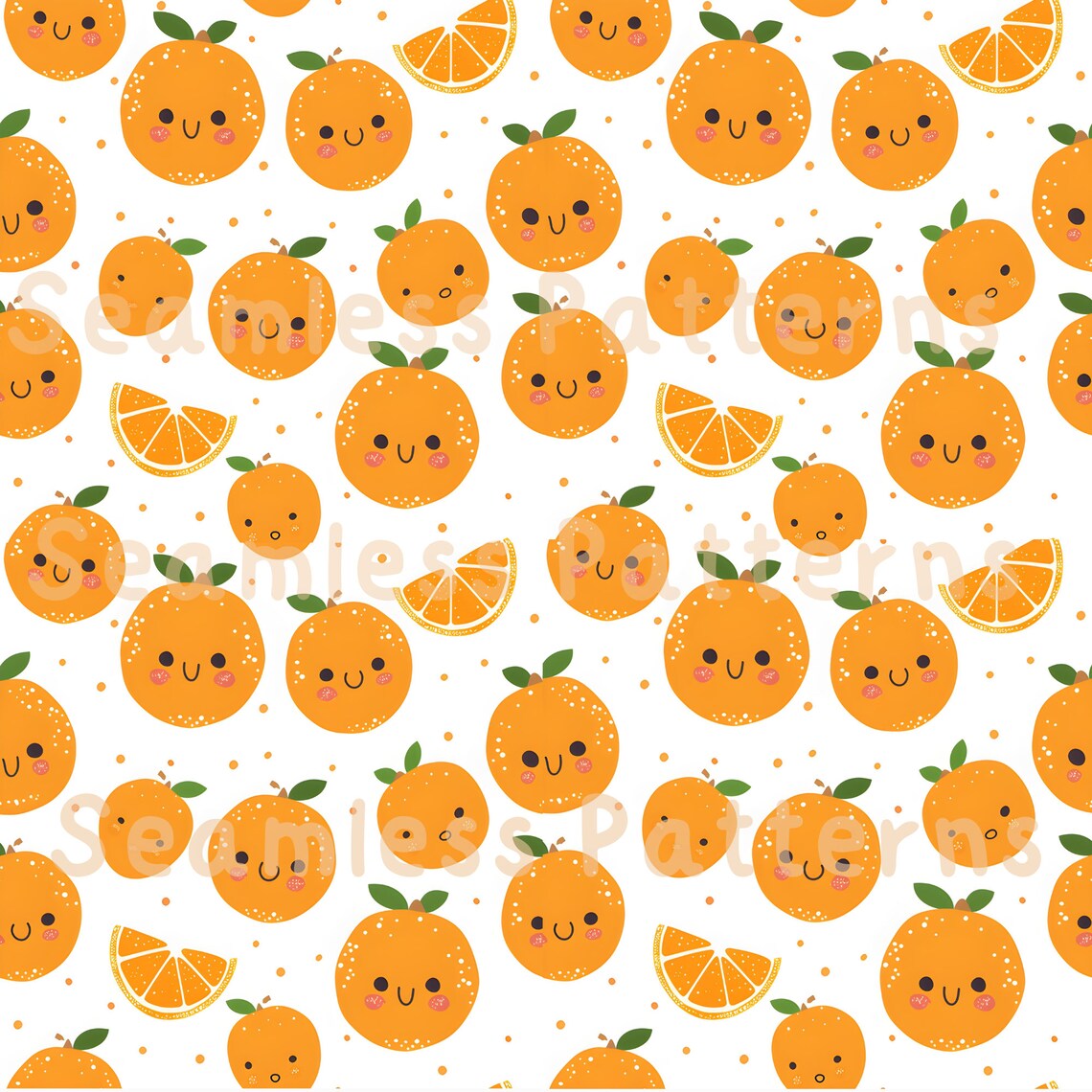 Orange Seamless Pattern , Summer Seamless Pattern, Seamless Repeat ...