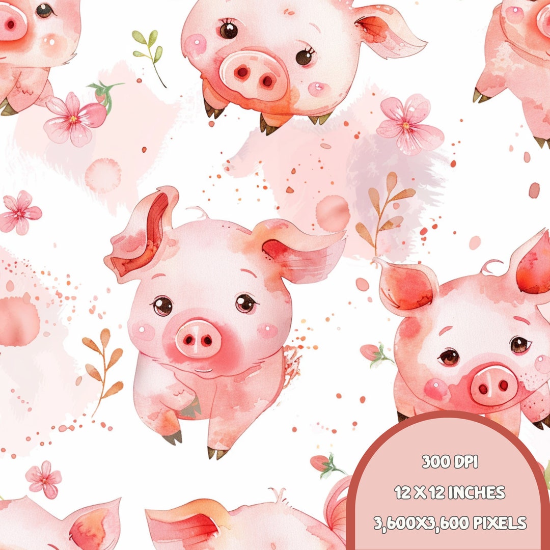 Cute Pigs Seamless | Seamless Patterns | Instant Download | Printable ...