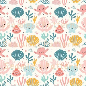 Seamless Pattern Scallop Repeat Pattern for Fabric Under the Sea ...