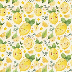 Cute Lemon Seamless File, Fruit Them, Summer Seamless Pattern. 300 DPI ...