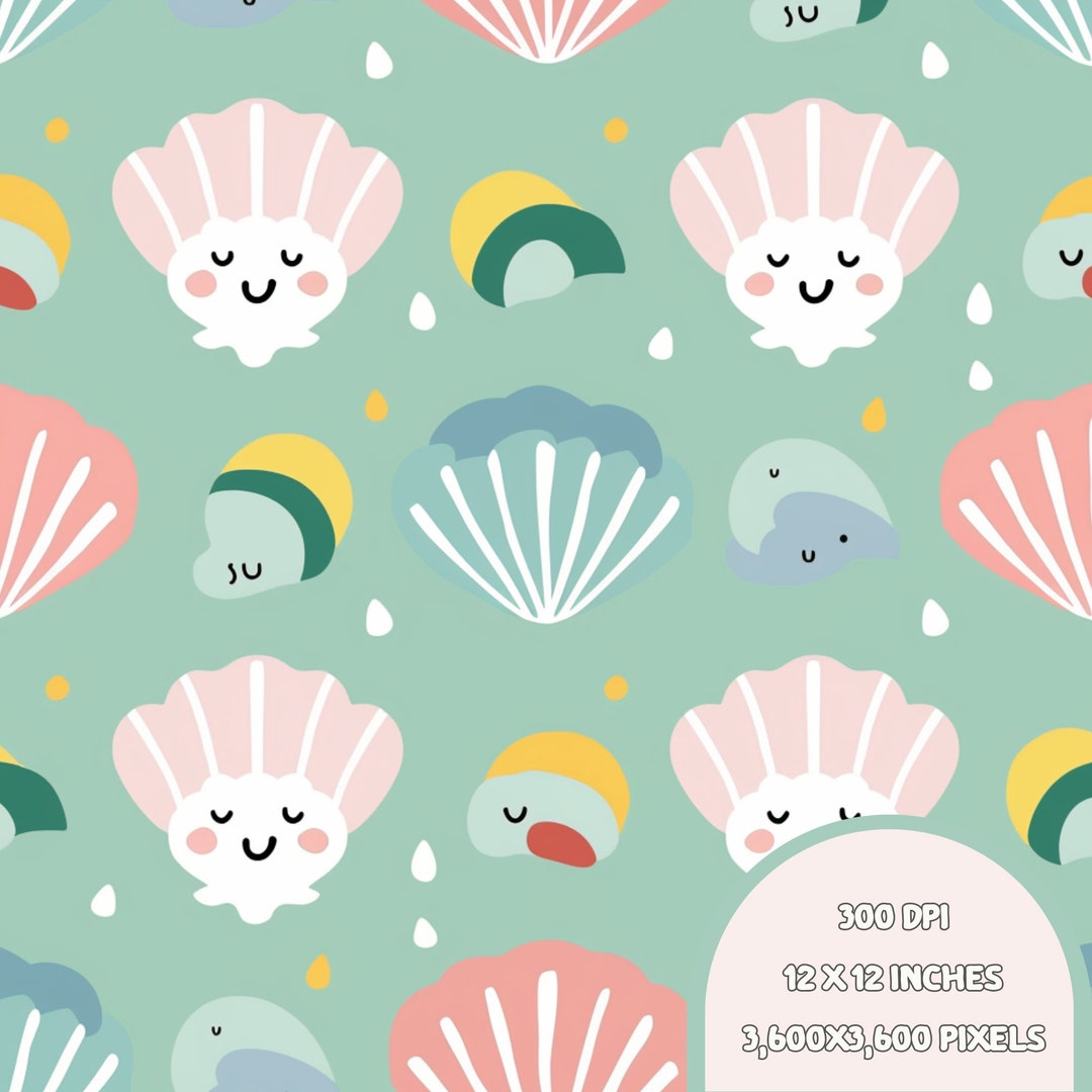 Seamless Pattern Scallop Repeat Pattern for Fabric Under the Sea ...