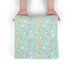 Cute Cats Seamless Pattern, Summer Animals Fabric Print (digital ...