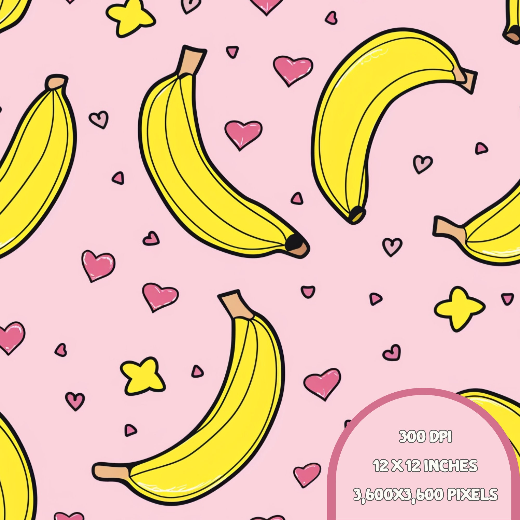 Cute Banana Seamless Pattern, Funny Fruit Design (digital Download) - Etsy