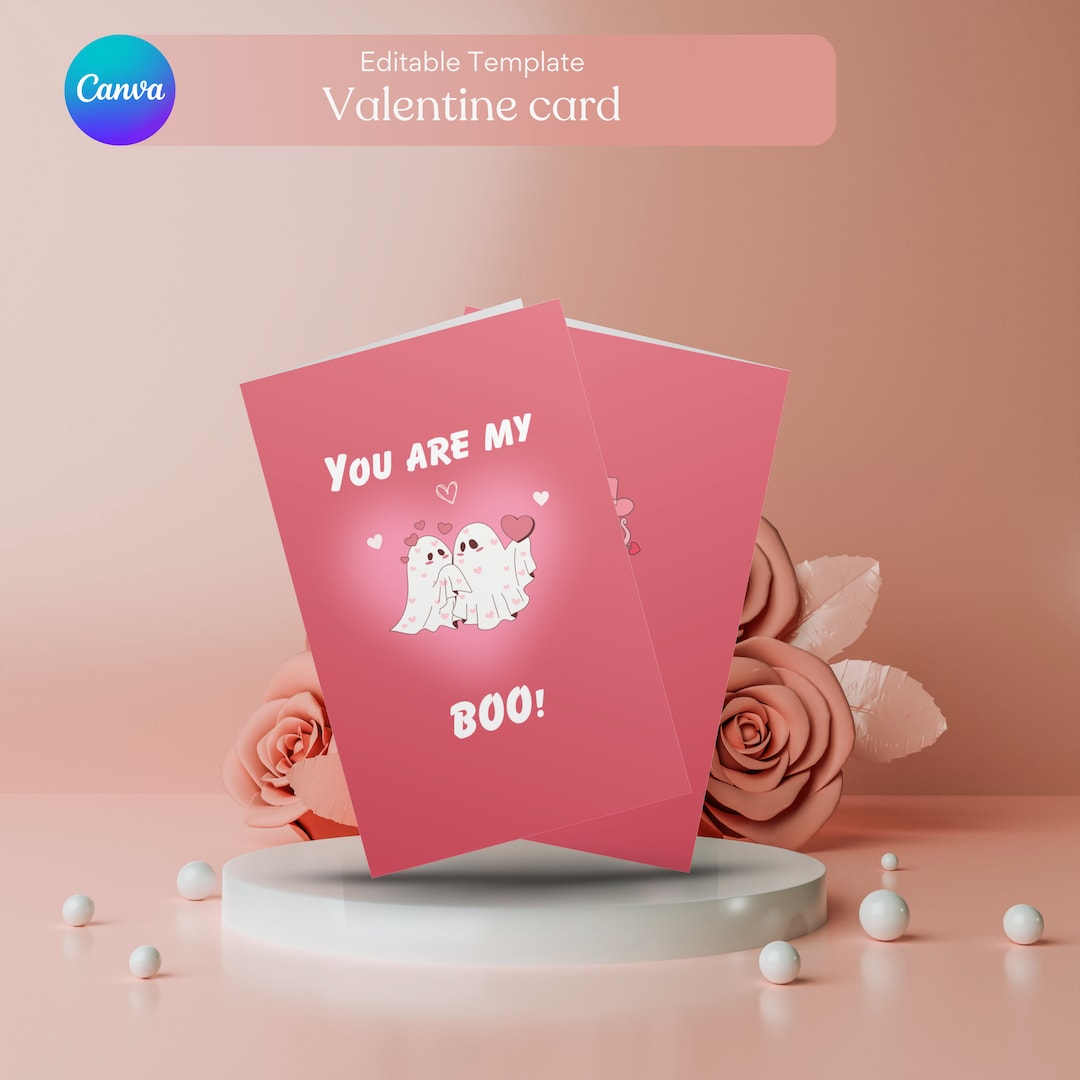 Editable Valentine's Card Editable Canva Template Valentine's Card ...