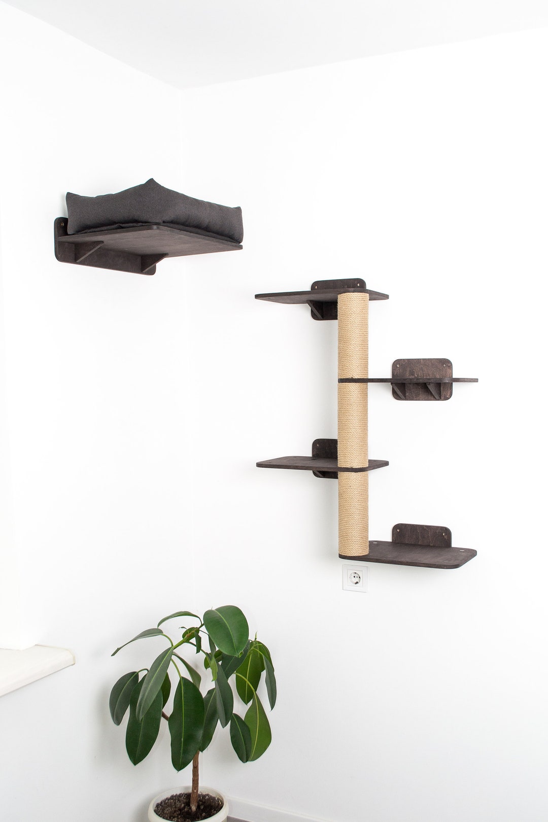 Corner Cat Tree, Cat Wall Tree, Cat Tower, Cat Scratcher, Modern Cat ...