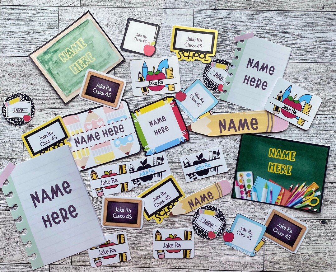 Back to School Labels Personalized Stickers School Supplies Labels ...