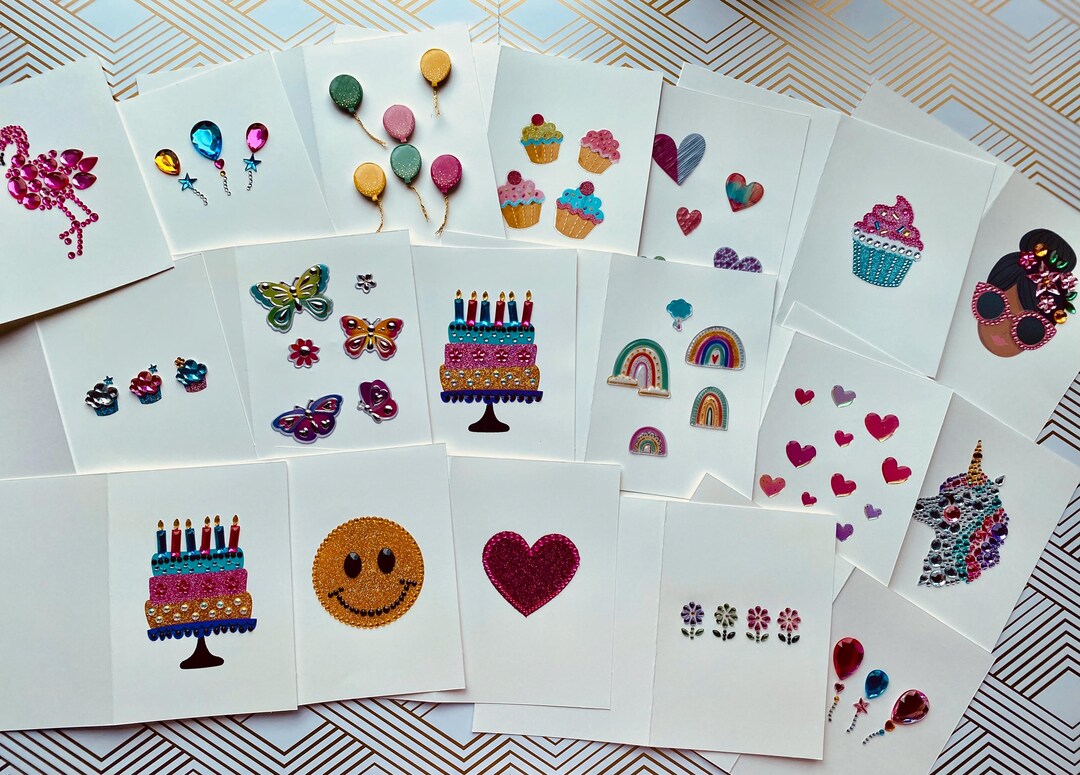 Assorted Embellished Greeting Card Set: All Occasion Blank Cards - Etsy