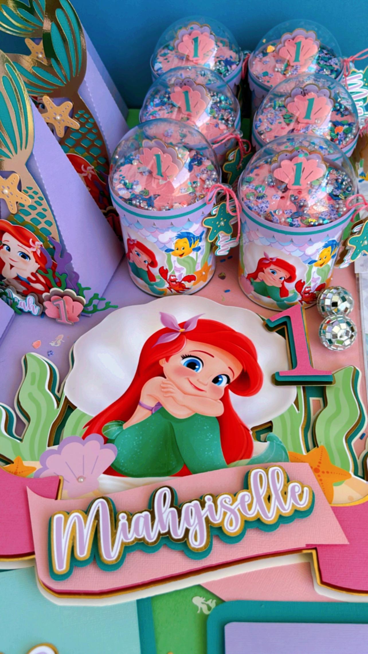 Little Mermaid Boxes, Gable Boxes, Birthday Cake Topper, Personalized ...