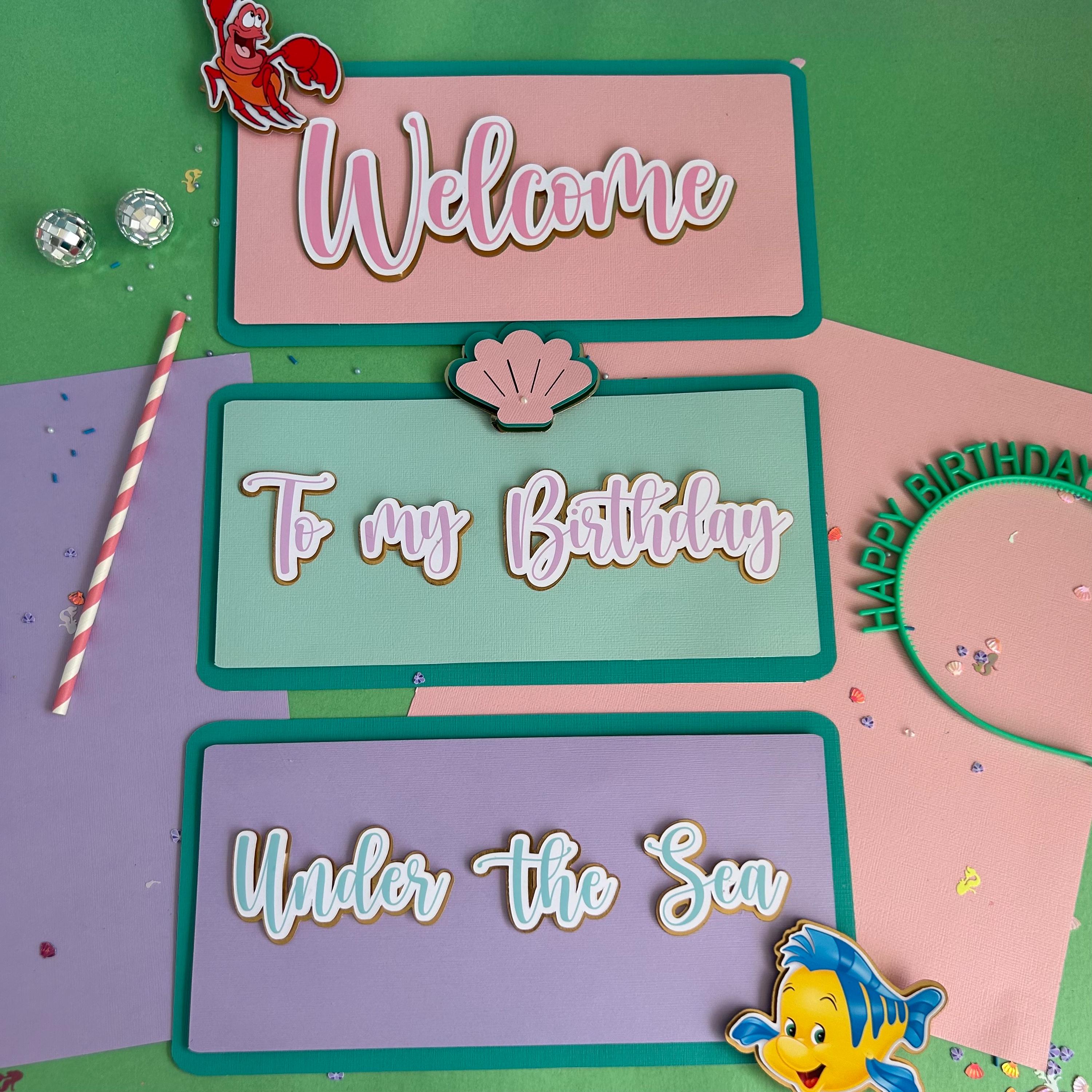 Little Mermaid Boxes, Gable Boxes, Birthday Cake Topper, Personalized ...