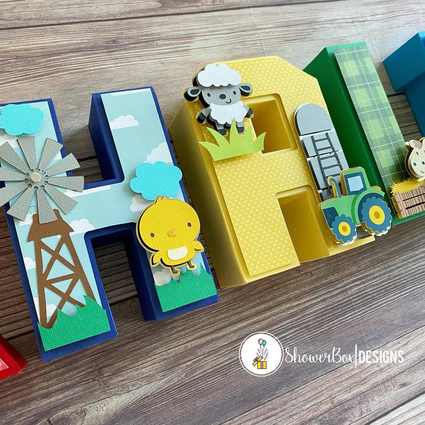 Farm Birthday 3D Letters / Shaker Letters / Birthday Decorations ...