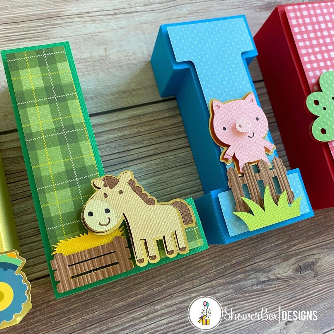 Farm Birthday 3D Letters / Shaker Letters / Birthday Decorations ...