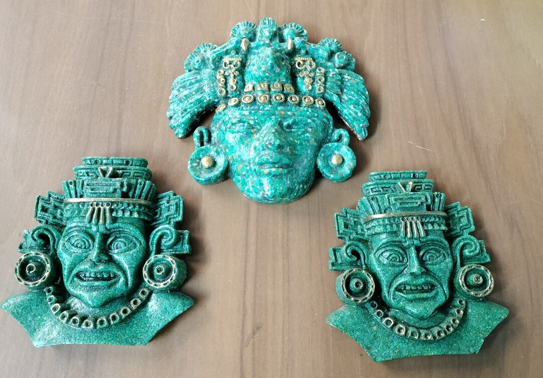Three Inca Masks - Etsy