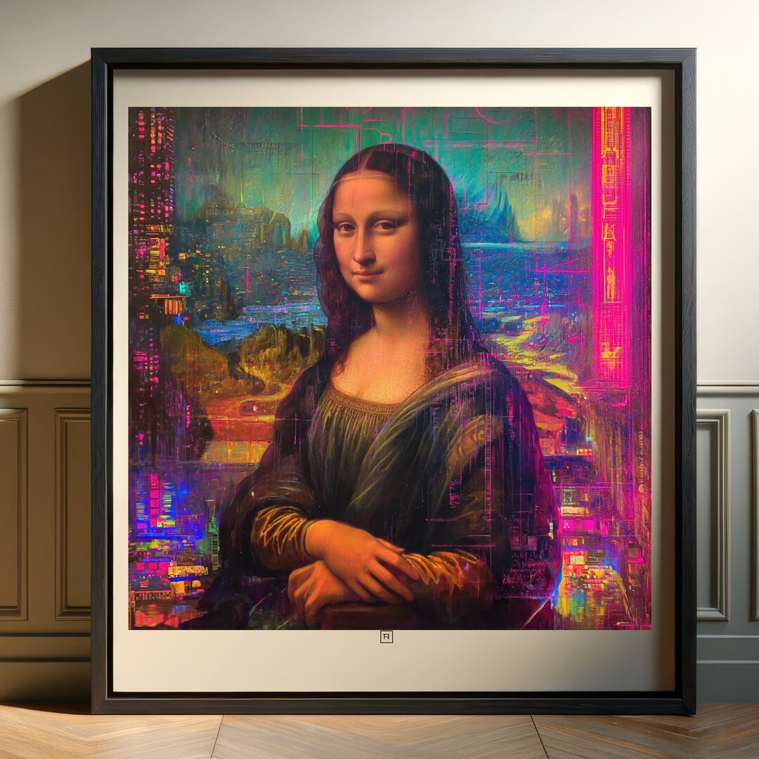 Mona Lisa Painting Futuristic Sci-fi Cyberpunk, Originally Drawn by ...