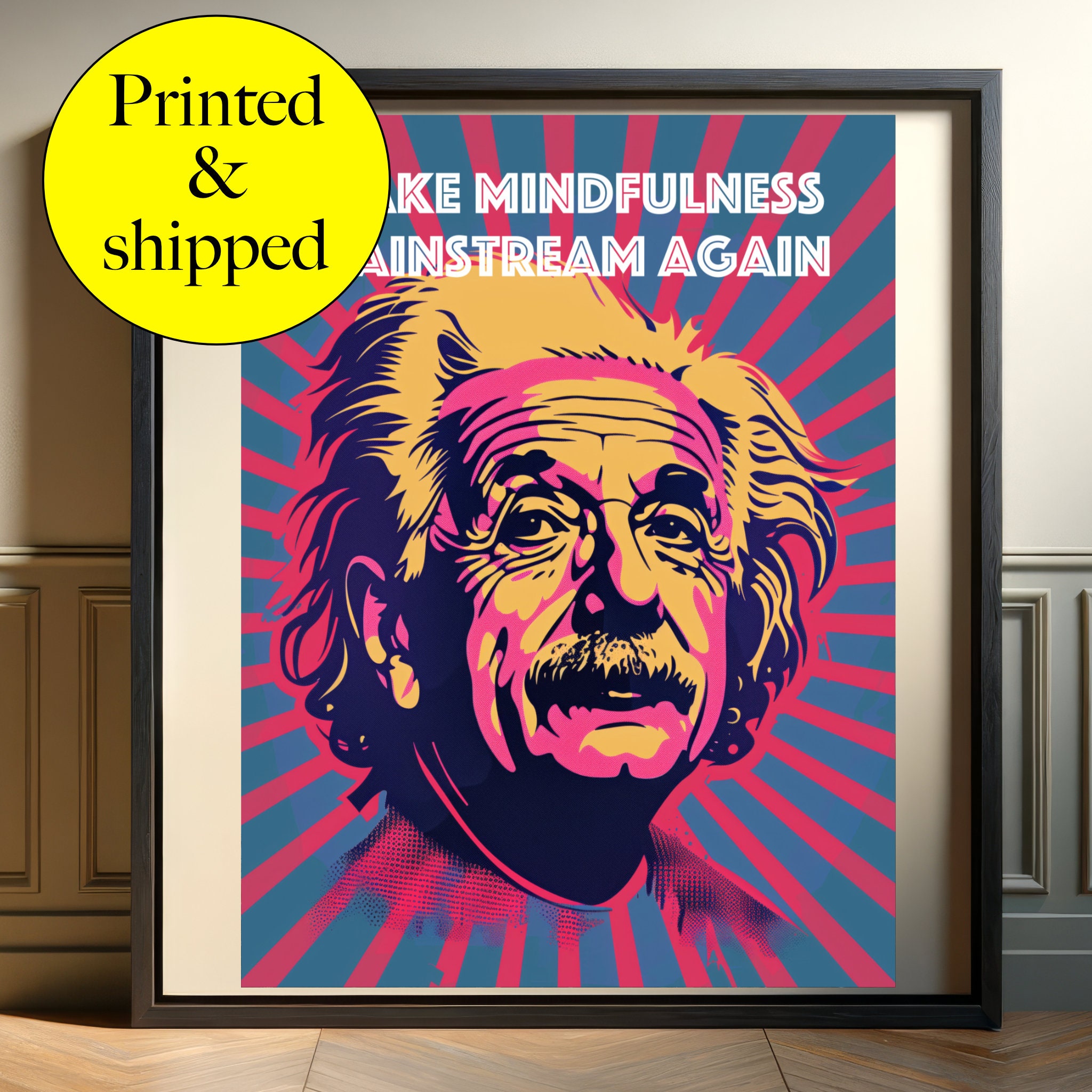 Albert Einstein Wall Art With Motivational Quote, Pop Art Poster - Etsy