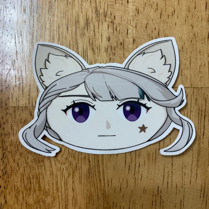 Genshin Impact Lynette Squishy Face Waterproof Laminated Vinyl Sticker ...