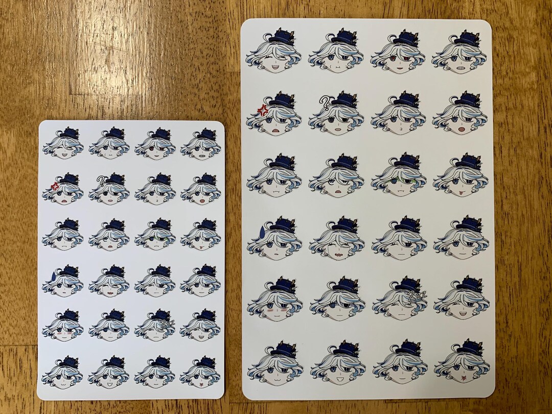 Genshin Impact Furina Emoji Sticker Sheets 24 Different Expressions ...