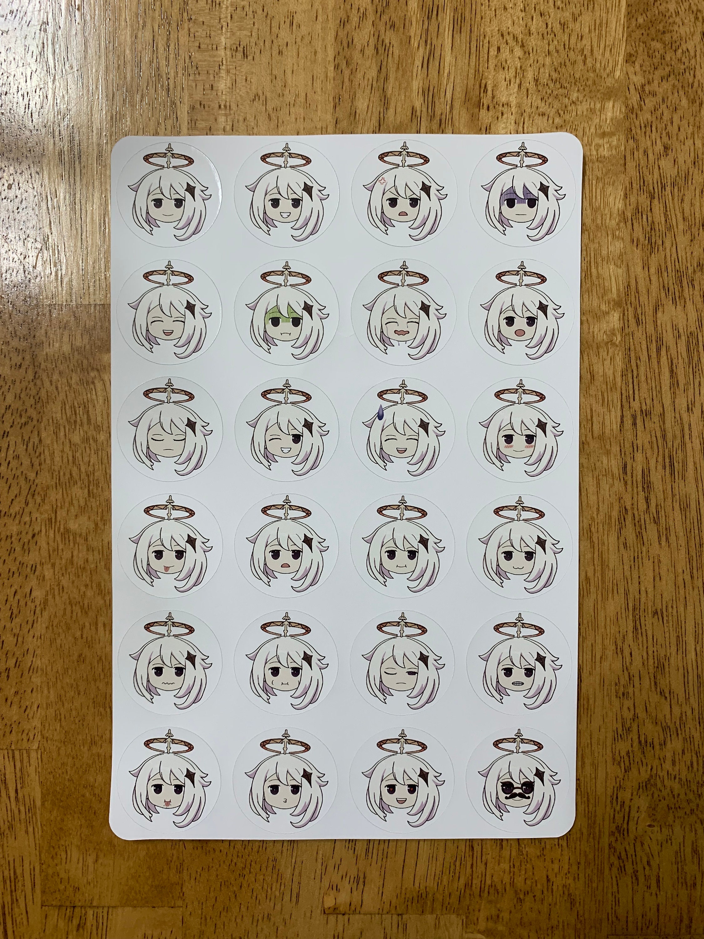 Genshin Impact Paimon Emoji Sticker Sheets 24 Different Expressions ...