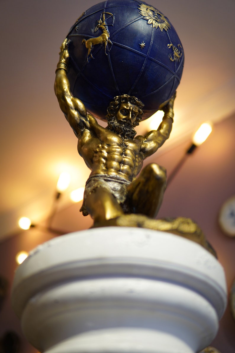 World Carrying Atlas Statue, Zeus Atlas Statue, Atlas Man Decor ...