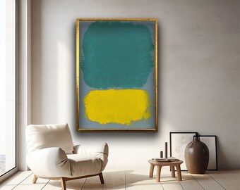 Mark Rothko Blue Yellow Turquoise Canvas Painting, Mark Rothko Canvas ...