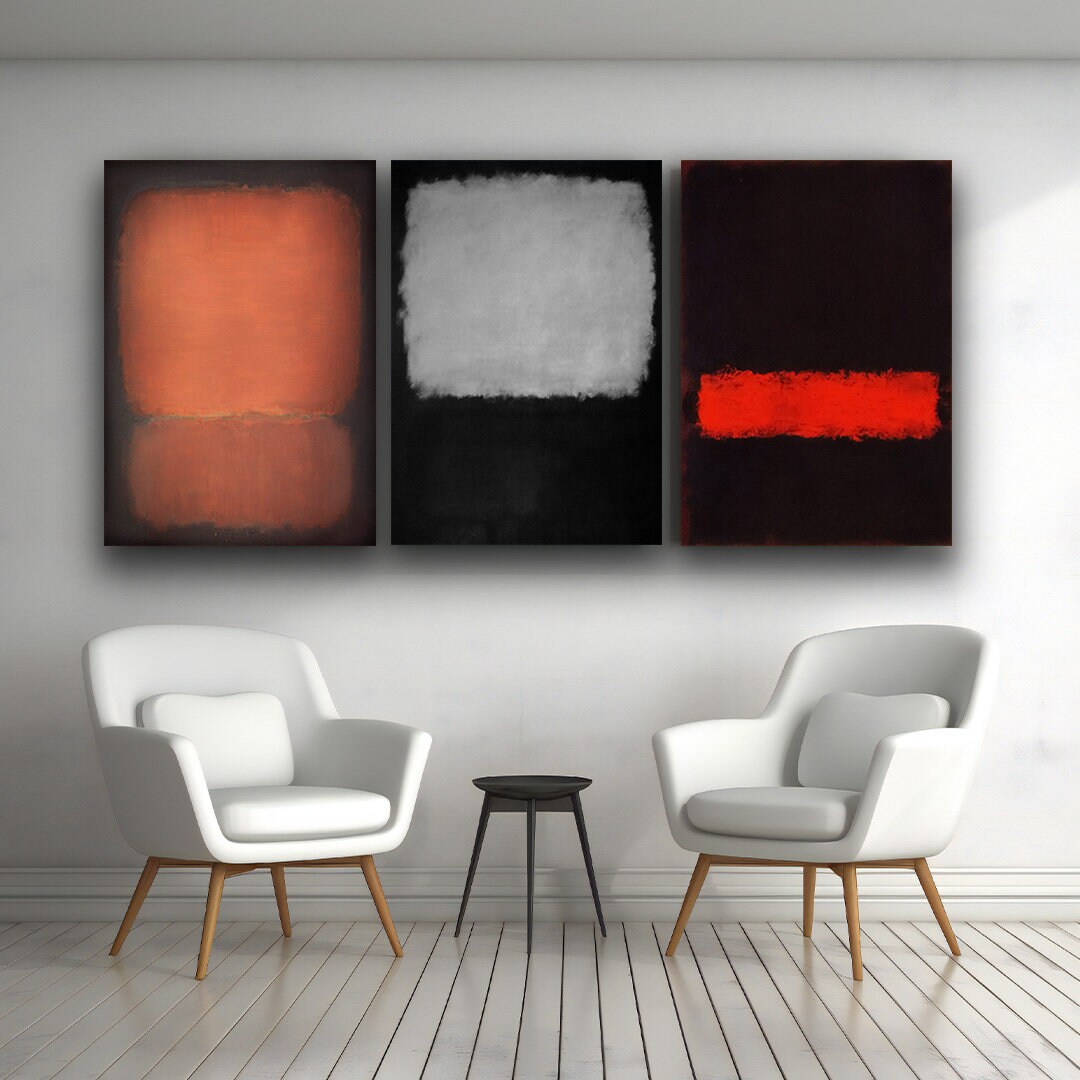 Mark Rothko Orange Black Gray 3 Piece Set Canvas Print, Mark Rothko ...