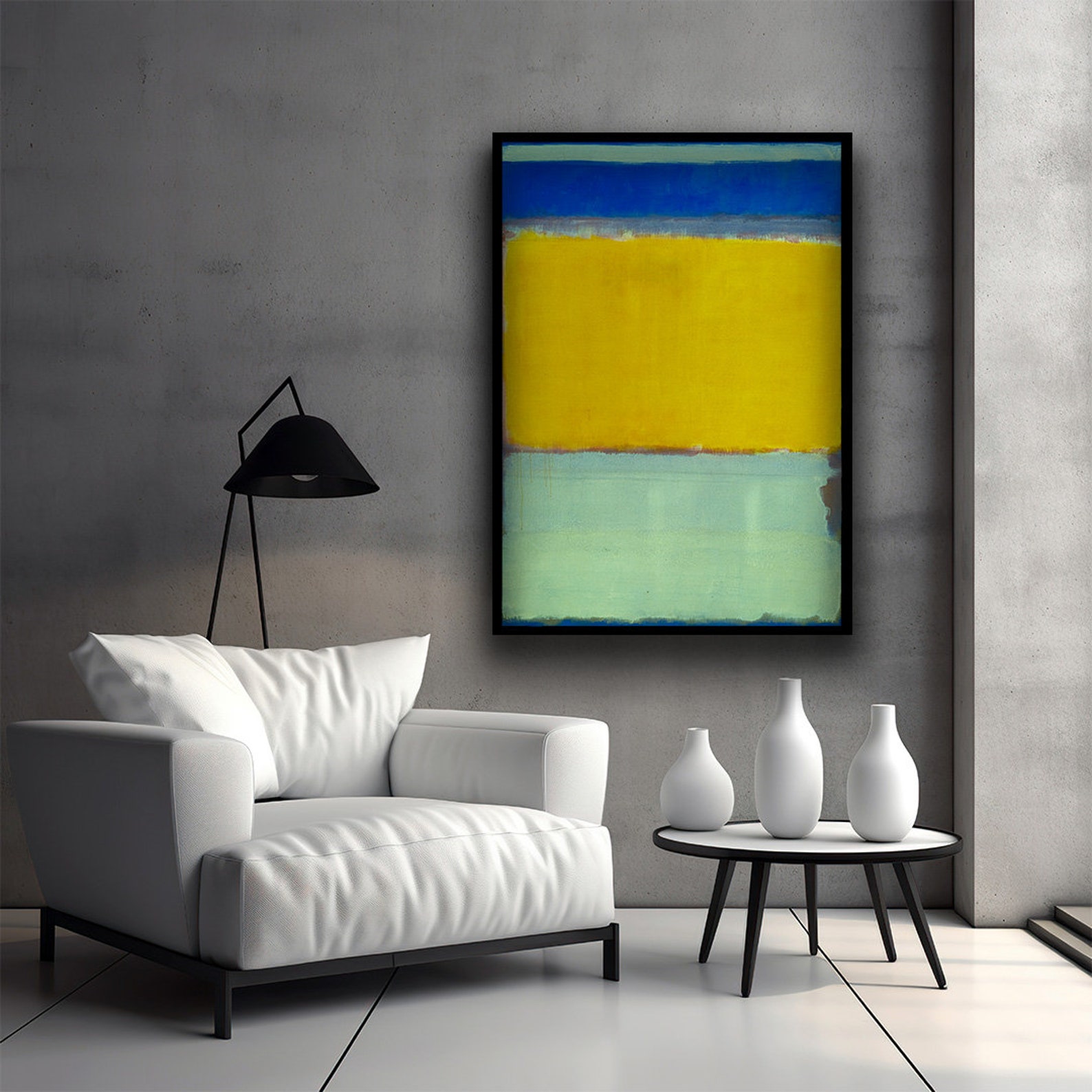 Mark Rothko Blue Yellow Turquoise Canvas Painting, Mark Rothko Canvas ...
