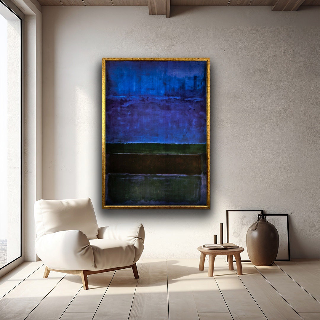 Mark Rothko Dark Blue Canvas Painting, Mark Rothko Canvas Painting ...