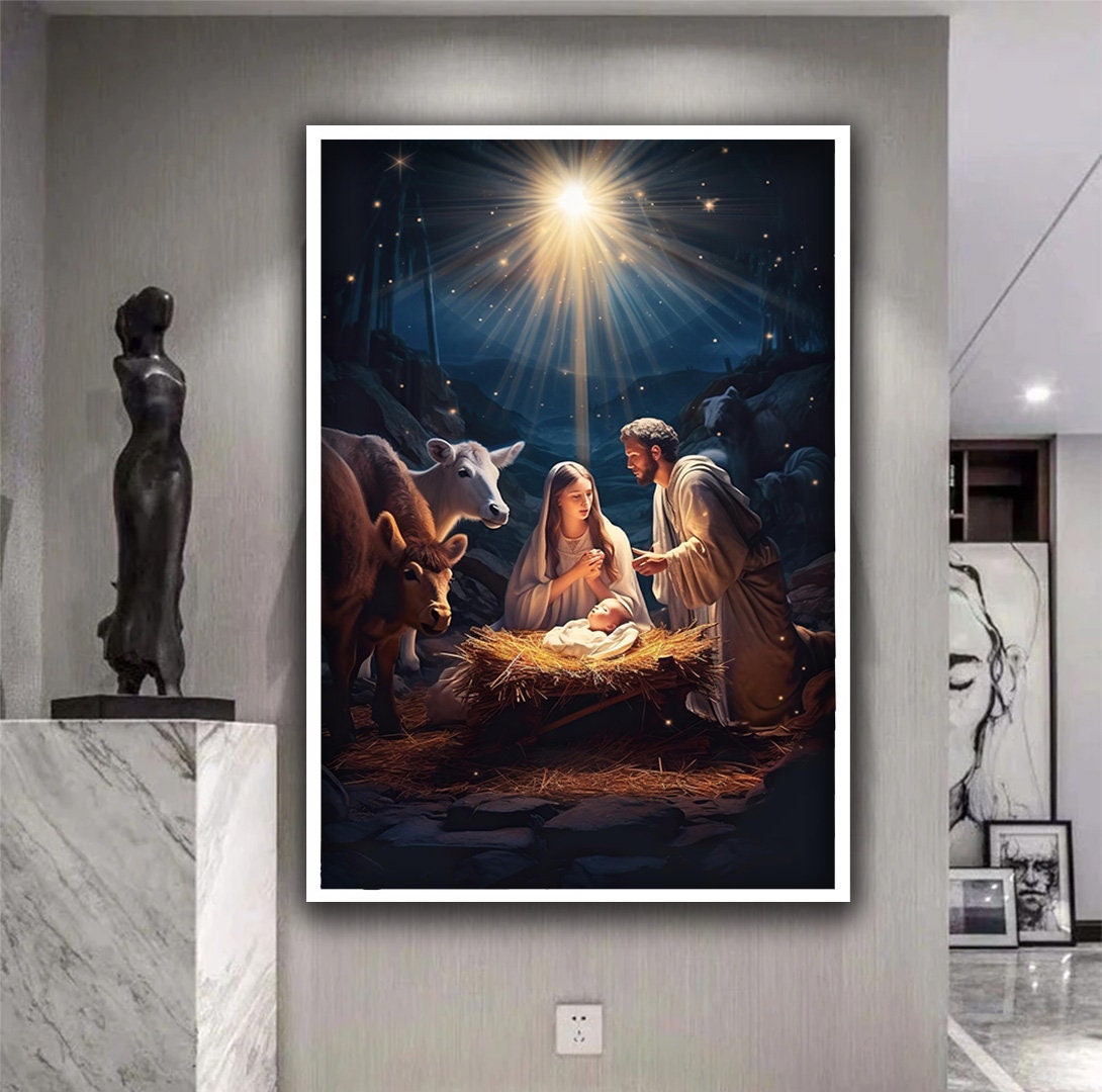 Jesus Christ Canvas Painting, Prophet Jesus Modern Wall Art, Pastel ...