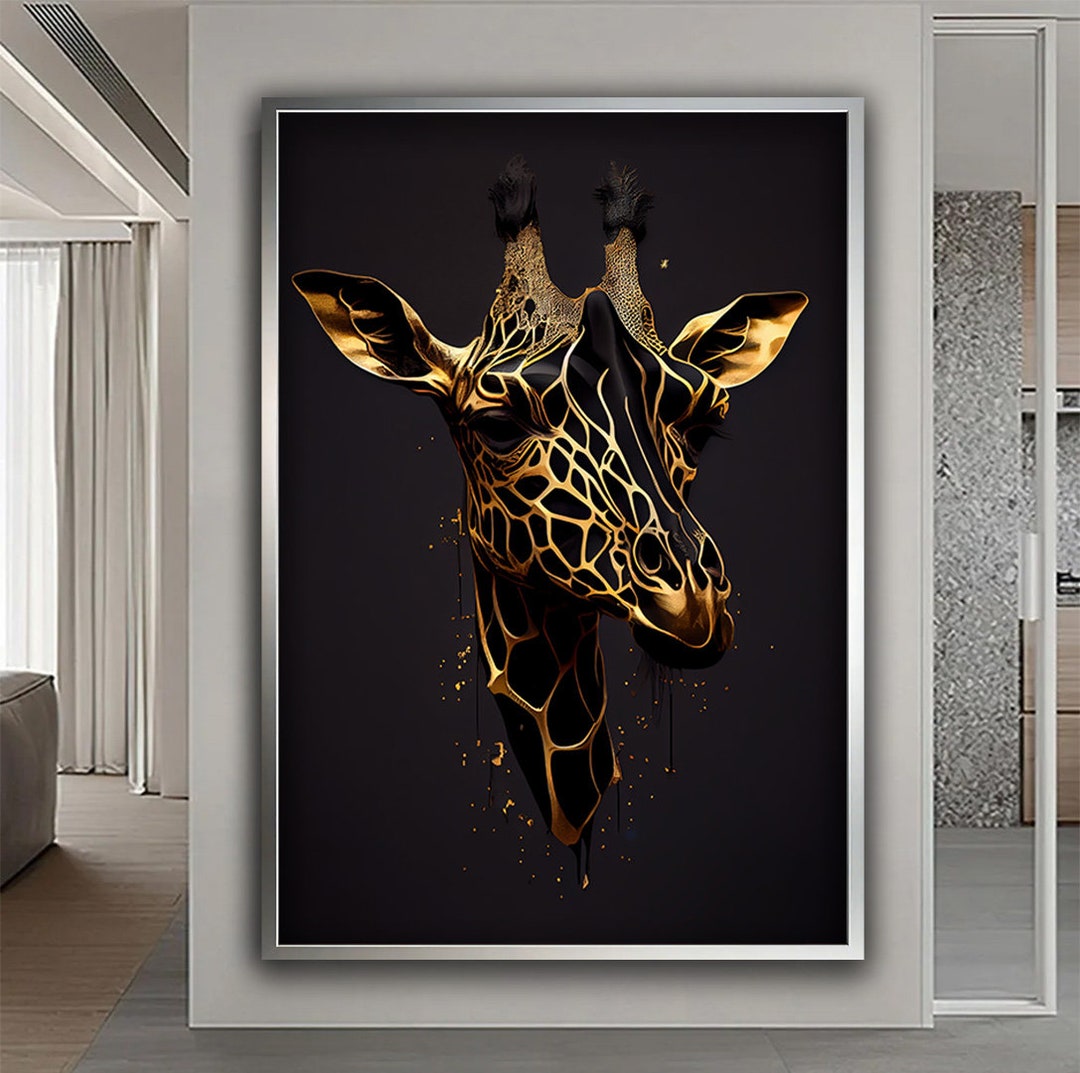 Giraffe Canvas Painting, Giraffe Wall Decor, Giraffe Print, African ...