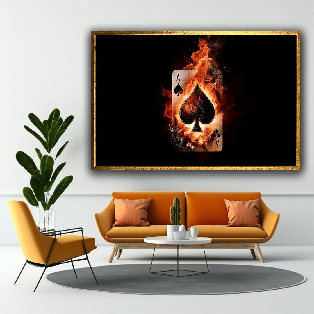 Ace of Spades Canvas Painting, Casino Atmosphere Canvas Painting ...