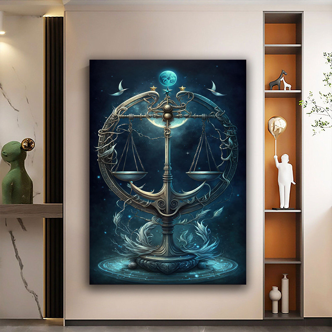 Libra Zodiac Sign Canvas Painting, Zodiac Signs Canvas Print, Astrology ...
