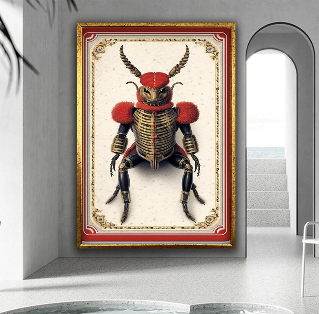 King Insect Canvas Painting, Insect Canvas Print, Large Insect Wall Art ...