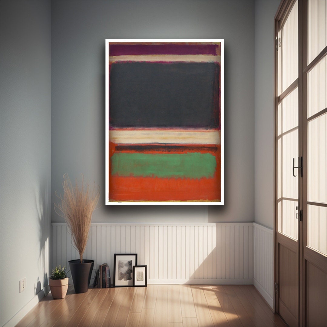 Mark Rothko Green Orange Canvas Painting, Mark Rothko Canvas Painting ...