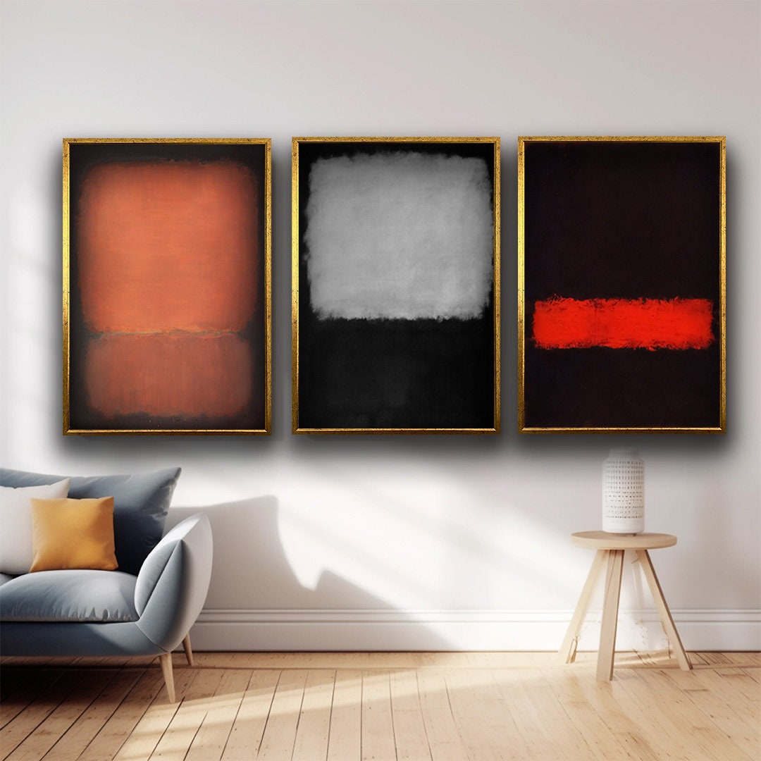 Mark Rothko Orange Black Gray 3 Piece Set Canvas Print, Mark Rothko ...