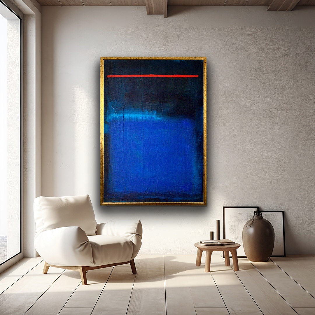 Mark Rothko Dark Blue Canvas Painting, Mark Rothko Canvas Painting ...