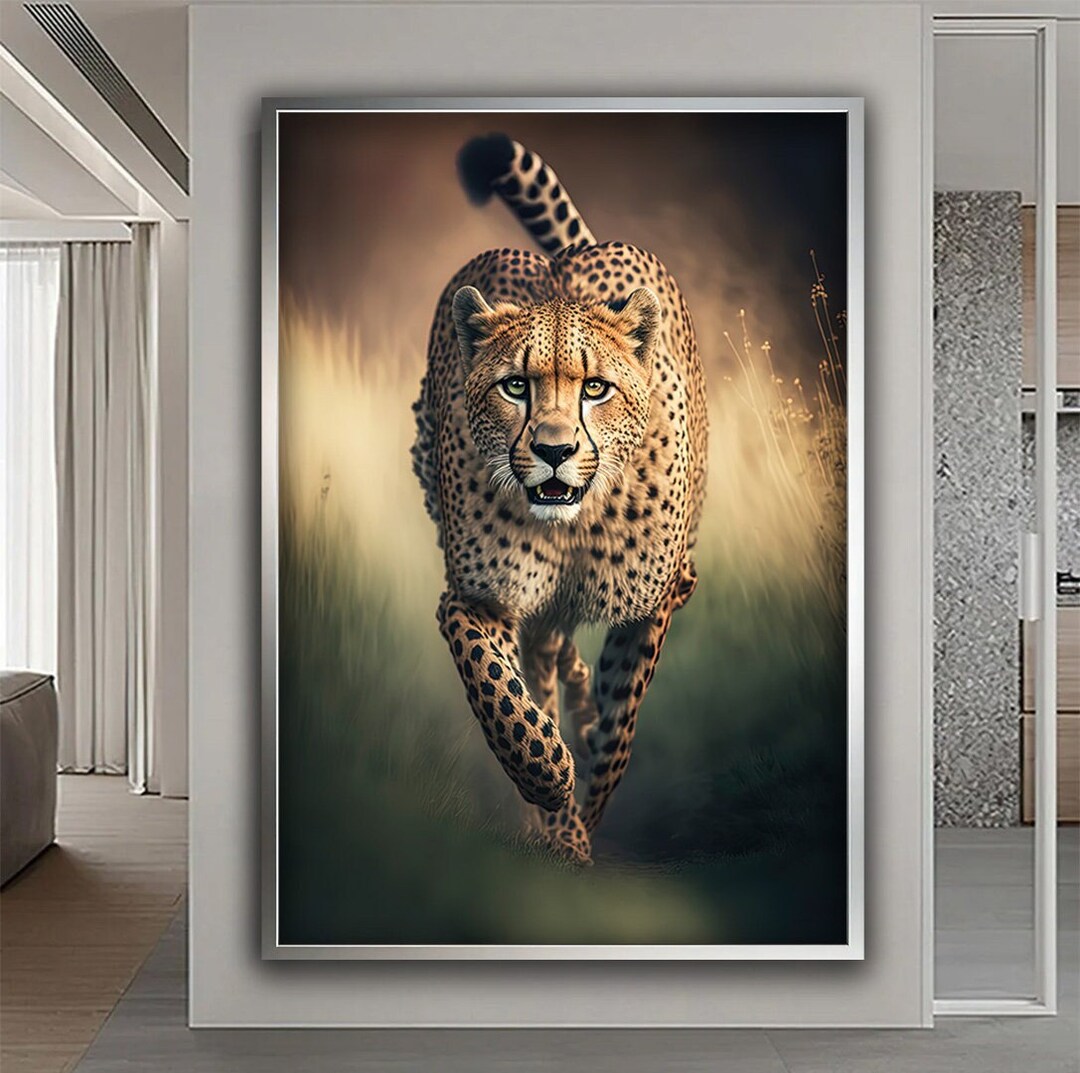 Cheetah Canvas Print, African Cheetah Wall Art, Wild Animal Cheetah ...