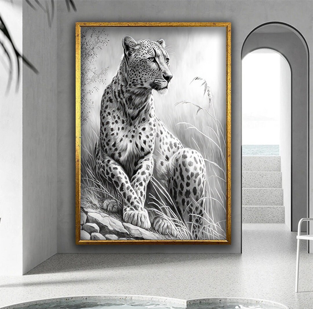Cheetah Canvas Print, African Cheetah Wall Art, Wild Animal Cheetah ...