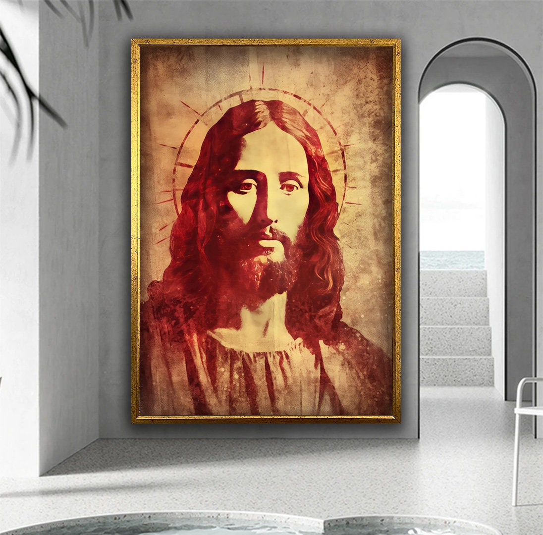 Jesus Christ Canvas Painting, Prophet Jesus Modern Wall Art, Pastel ...