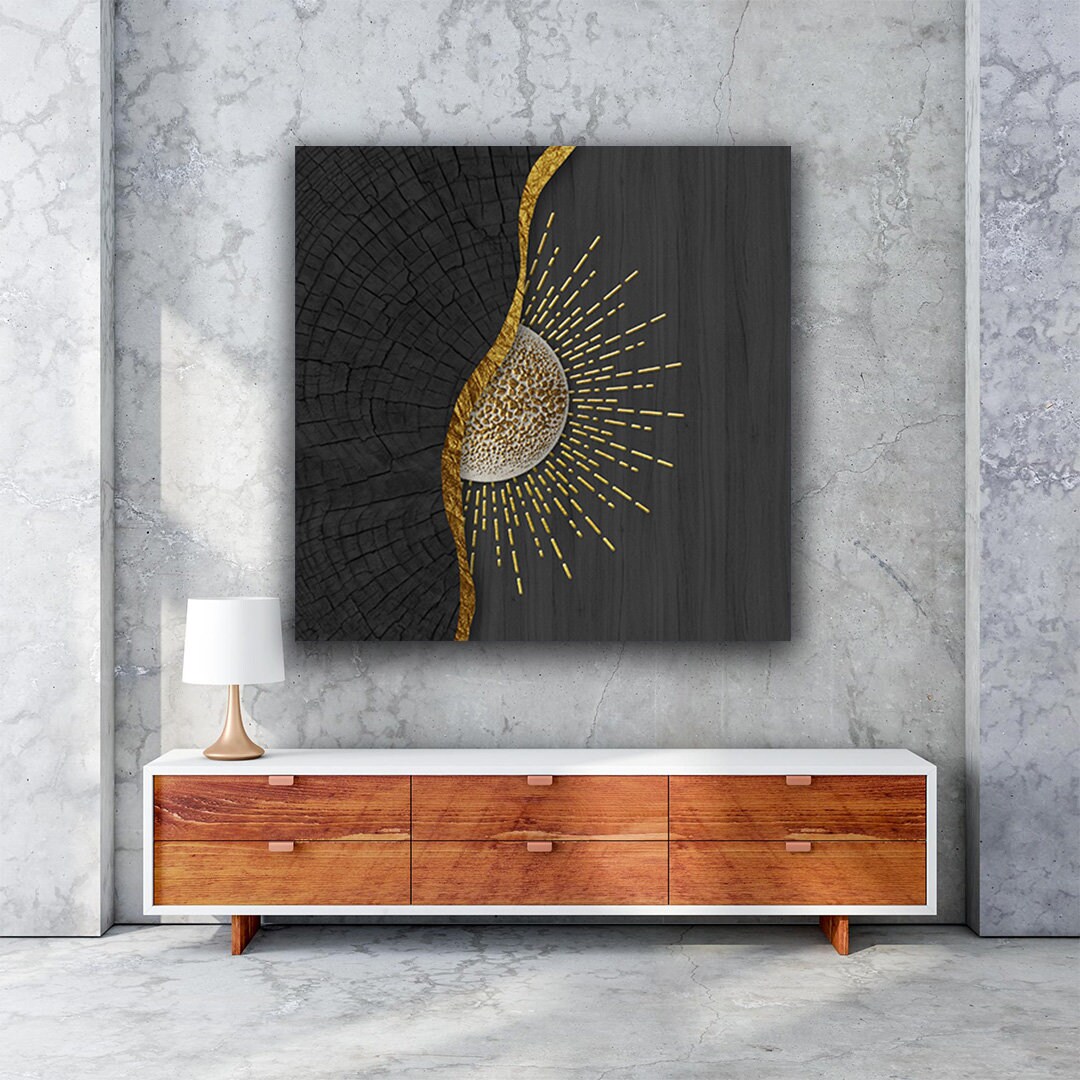 Boho Sun Print, Surreal Sun Canvas Print, Drawing Sun Wall Art, Day and ...