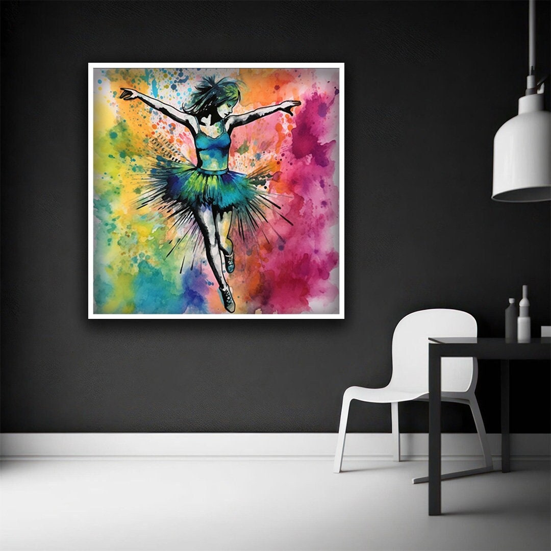 Dancing Women Canvas Painting, Women in Dresses Dancing Canvas Print ...