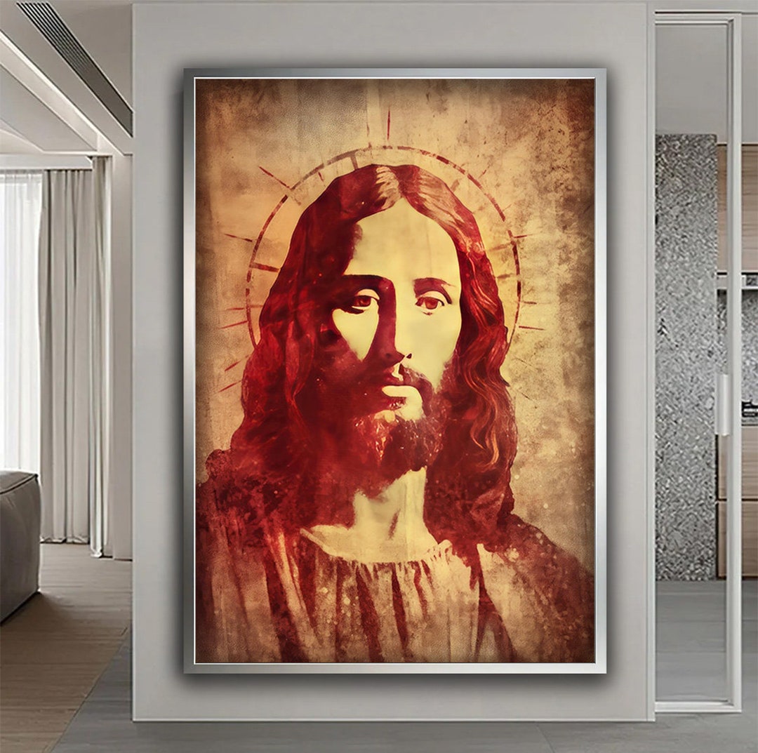Jesus Christ Canvas Painting, Prophet Jesus Modern Wall Art, Pastel ...