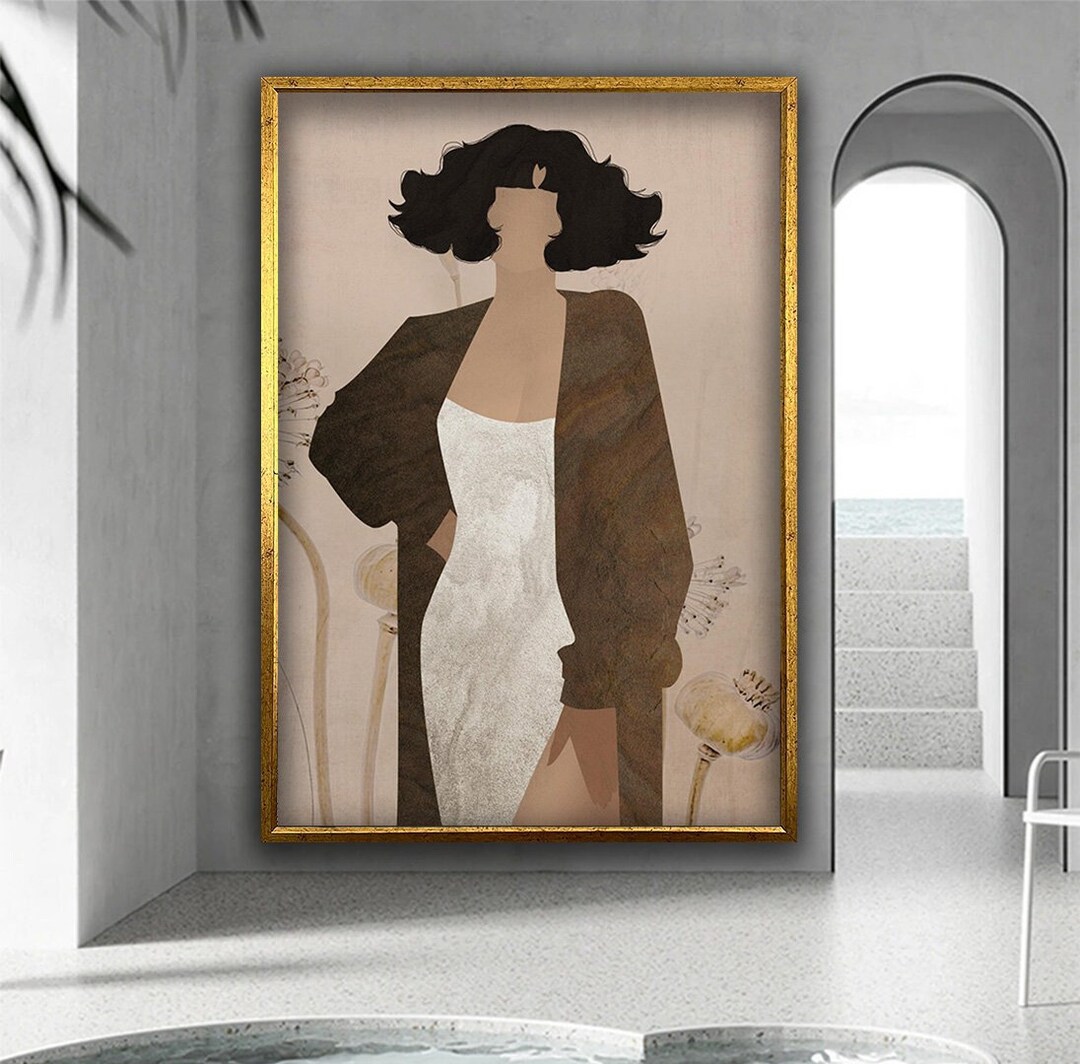 Abstract Female Face Modern Wall Art, Abstract Female Wall Decors ...