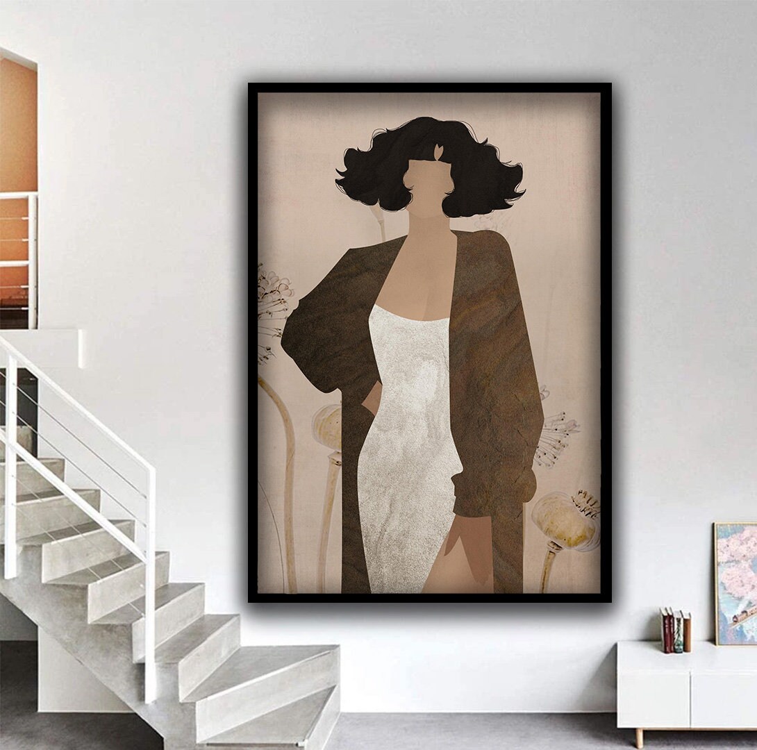 Abstract Female Face Modern Wall Art, Abstract Female Wall Decors ...