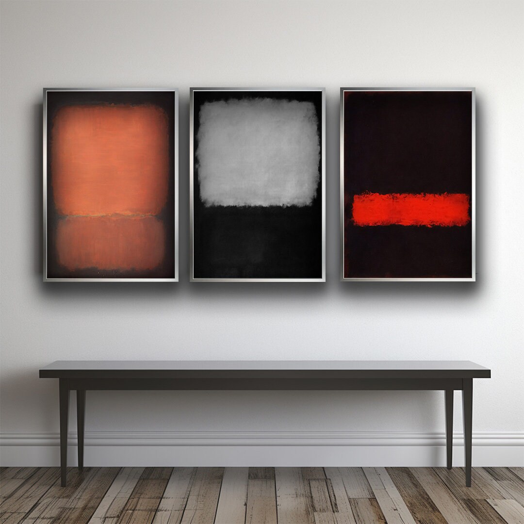 Mark Rothko Orange Black Gray 3 Piece Set Canvas Print, Mark Rothko ...